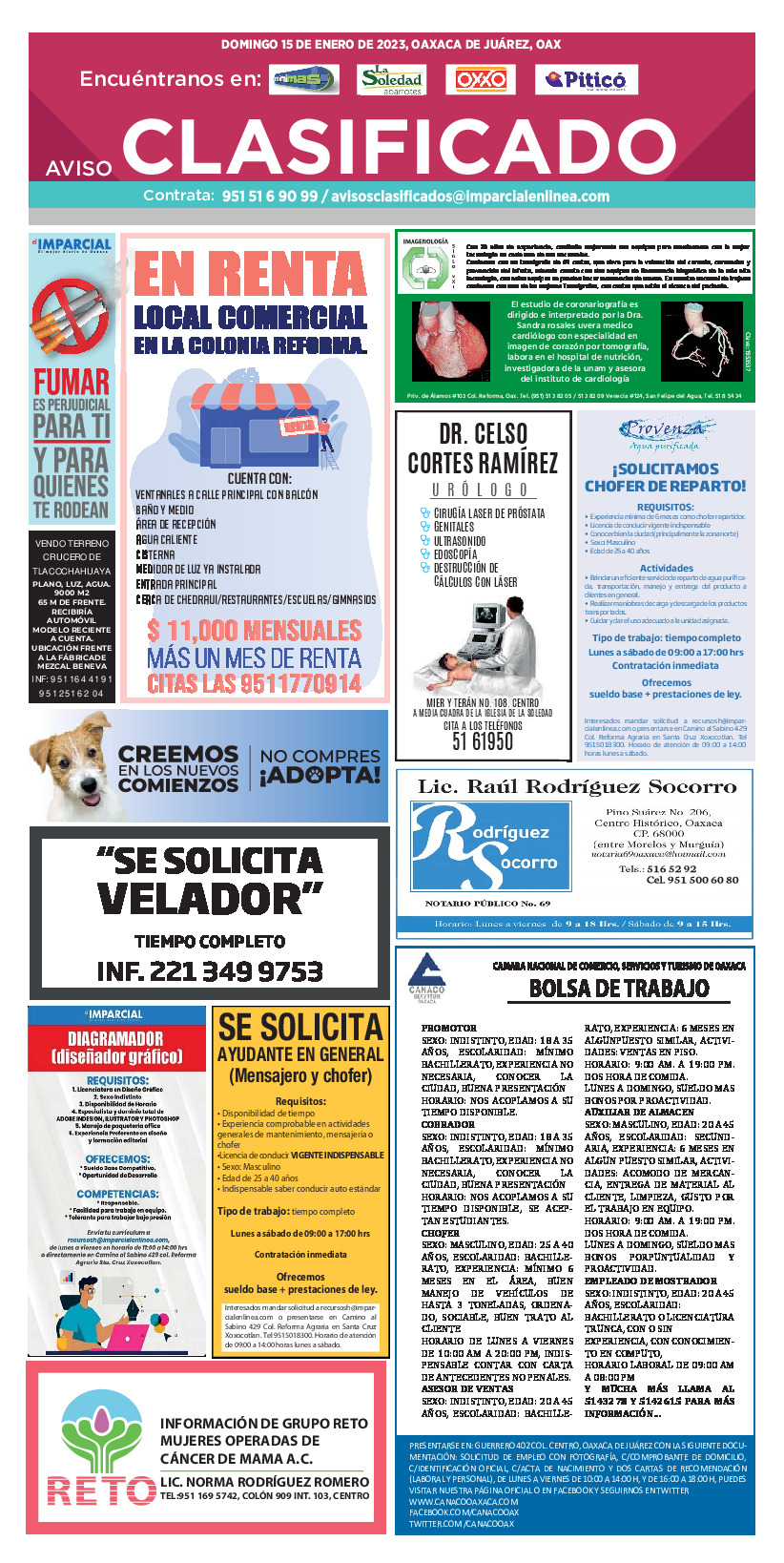 Clasificados 15 enero 2023 | El Imparcial de Oaxaca