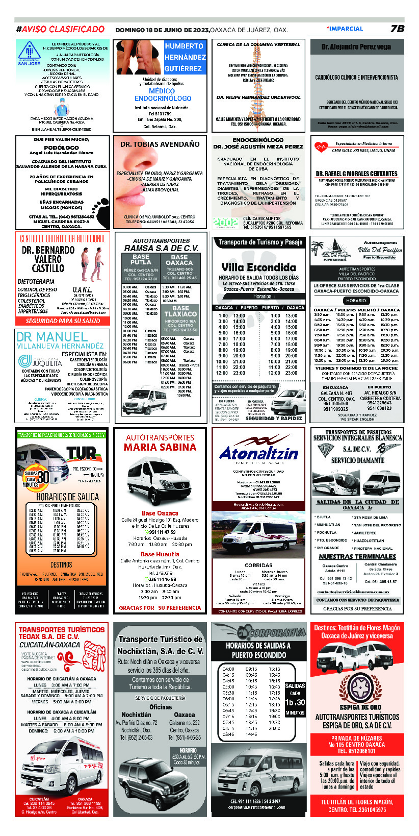 Clasificados domingo 18 de junio | El Imparcial de Oaxaca